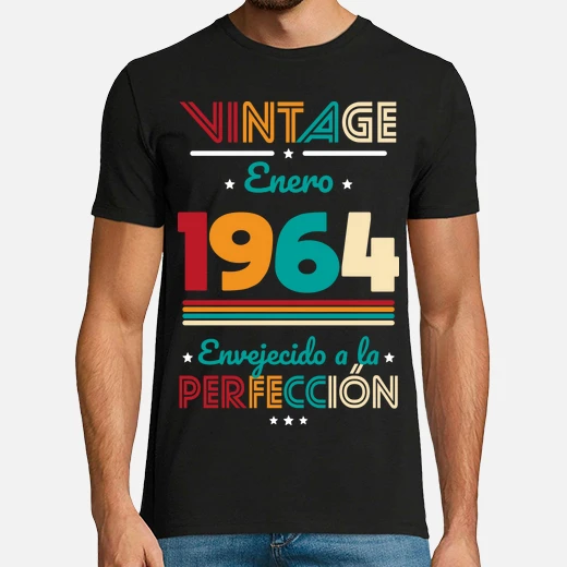 Playera 60 cumpleanos vintage enero 1964 | laTostadora México Playera 60 cumpleanos vintage enero 1964 | laTostadora México
